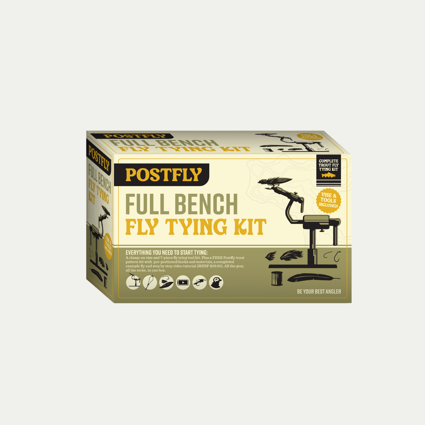 Trout Full Bench Fly Tying Kit - Tools, Vise + Material Kit – Postfly