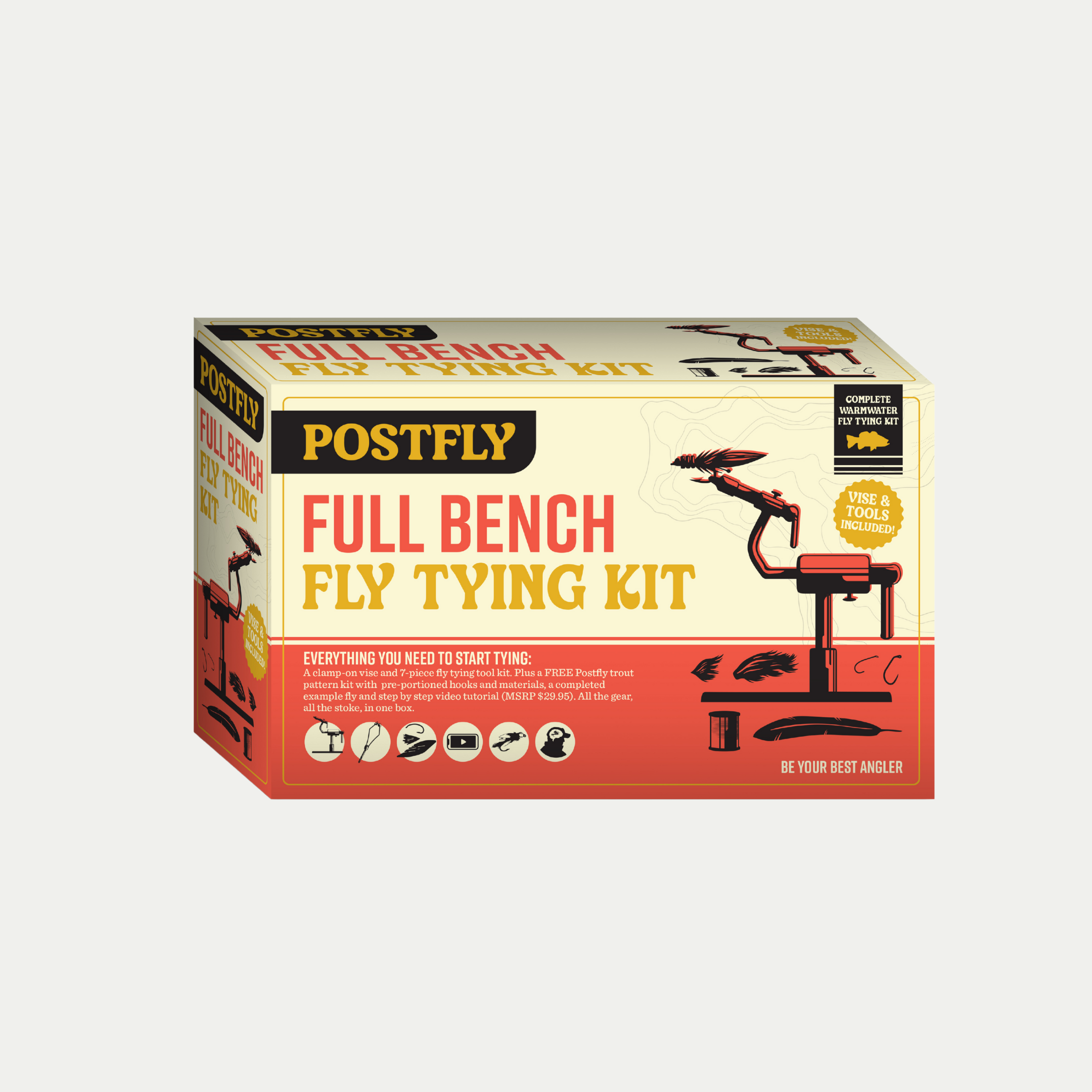 Warmwater Full Bench Fly Tying Kit - Tools, Vise + Material Kit – Postfly